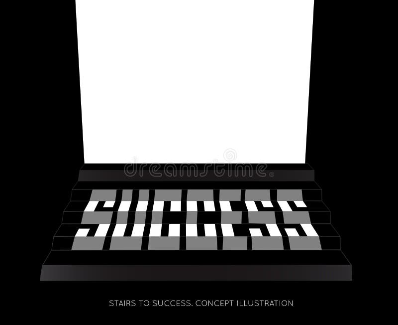 Te Word Success on the Stairs. Stock Vector - Illustration of vector ...