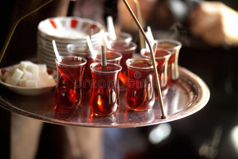 Tea stock photo. Image of drink, serving, turkish, tray - 6401114
