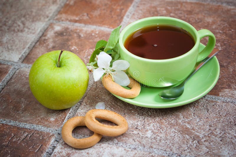 Tea with an apple stock image. Image of drink, plant - 36713643
