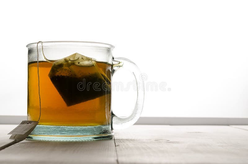 Tea Back Lit with Tea Bag Landscape View Far Left Stock Photo - Image ...