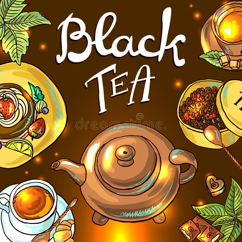 Tea background stock vector. Illustration of saucer, element - 49172166