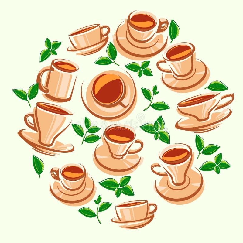 Tea background. Vector stock vector. Illustration of green - 73741089