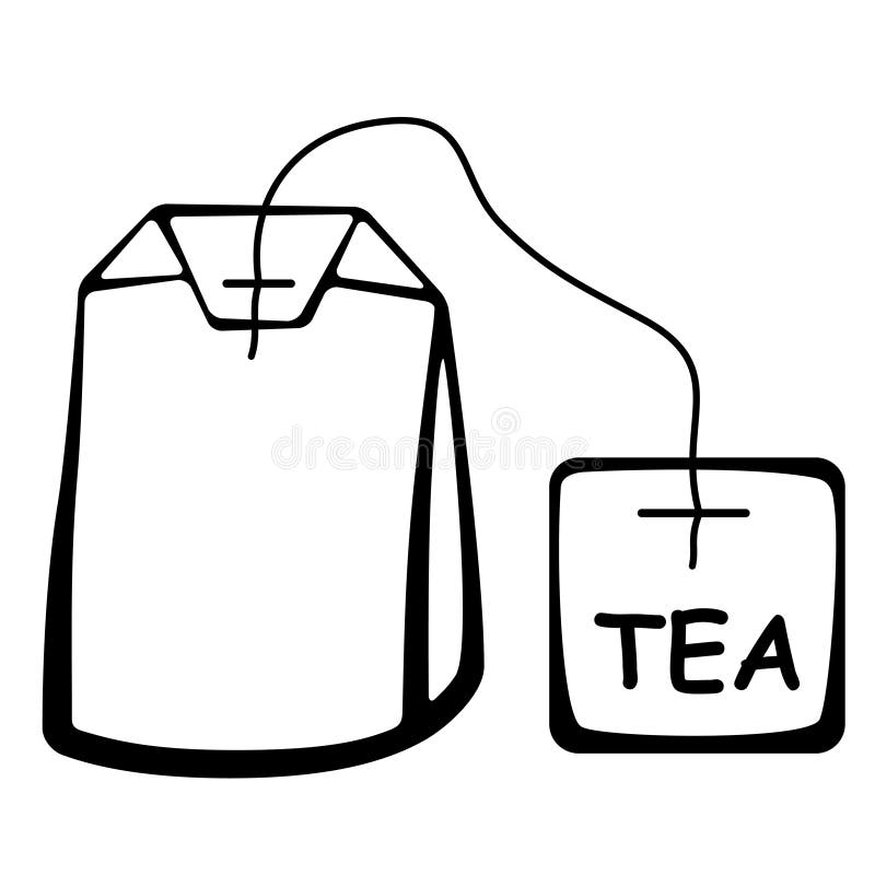 Tea bag black pictogram stock vector. Illustration of morning - 22445045