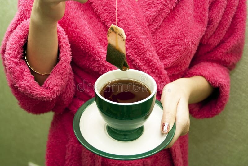 Tea bag with a cup of tea stock photo. Image of relaxation - 23210952