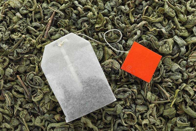 Tea Bag on Dry Leaves, Top View. Stock Image - Image of fragrance ...