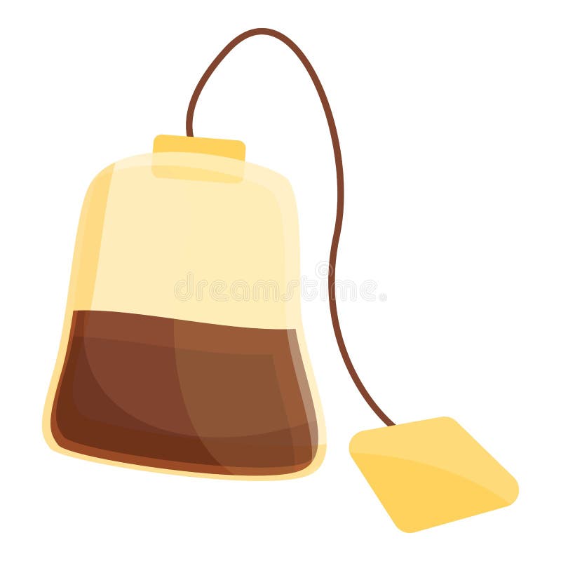Tea Bag Icon, Cartoon Style Stock Illustration - Illustration of string ...