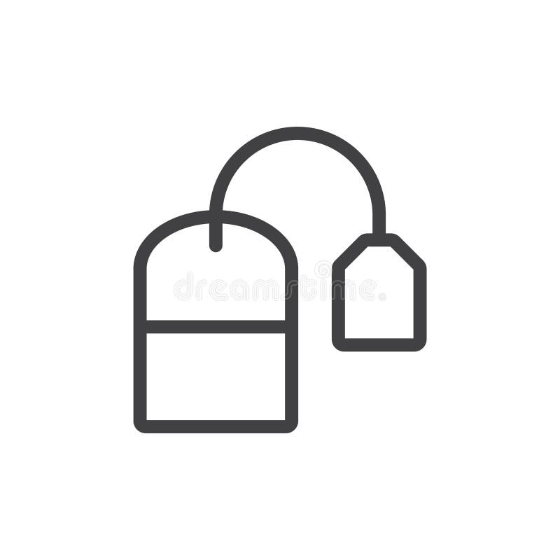 Tea Bag Icon Simple Outline Vector Logo Stock Vector - Illustration of ...