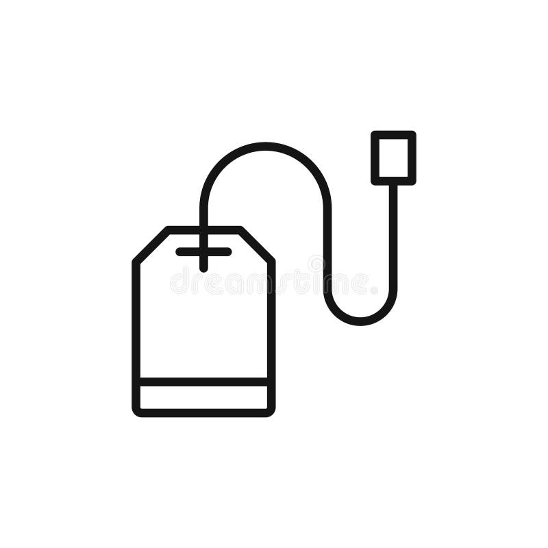Tea Bag Logo Sign Vector Outline Stock Vector - Illustration of ...