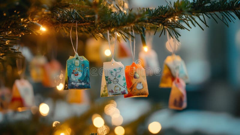 Tea Bag Tree: a Christmas Tree. Stock Photo - Image of branches, cozy ...