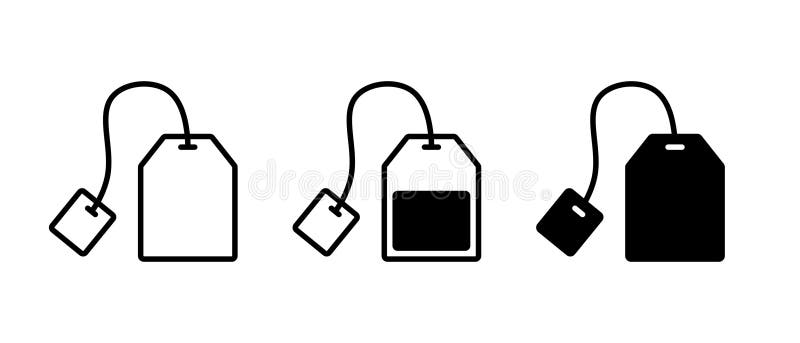 Tea Bag Vector Icon Set. Teabag Symbol Stock Vector - Illustration of ...