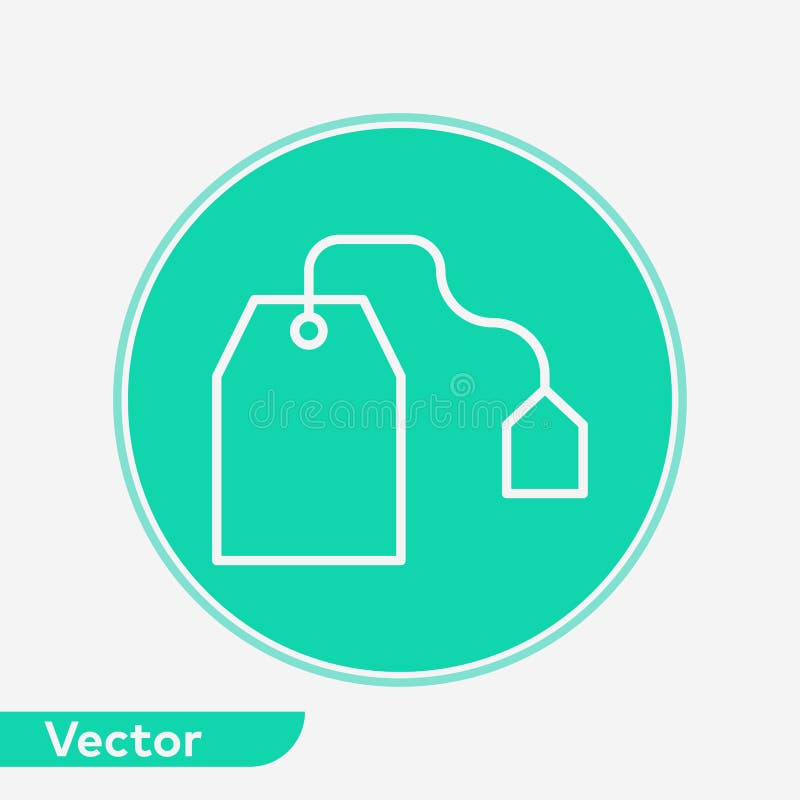 Tea Bag Vector Icon Sign Symbol Stock Vector - Illustration of green ...