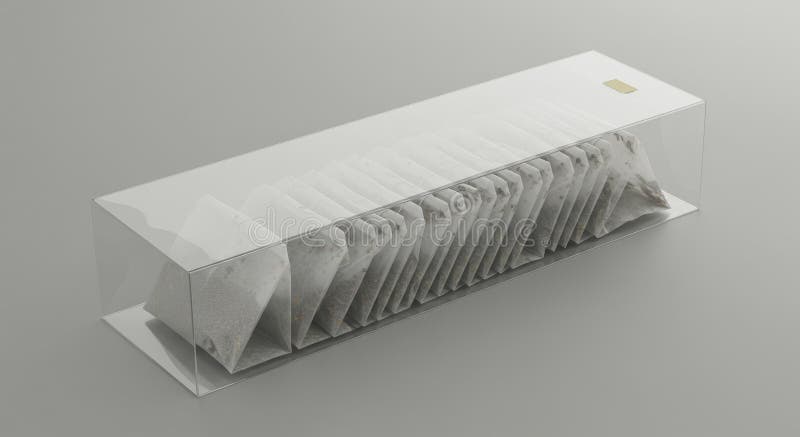 Tea Bags in Clear Box Packaging Minimalist Product Presentation Mockup ...