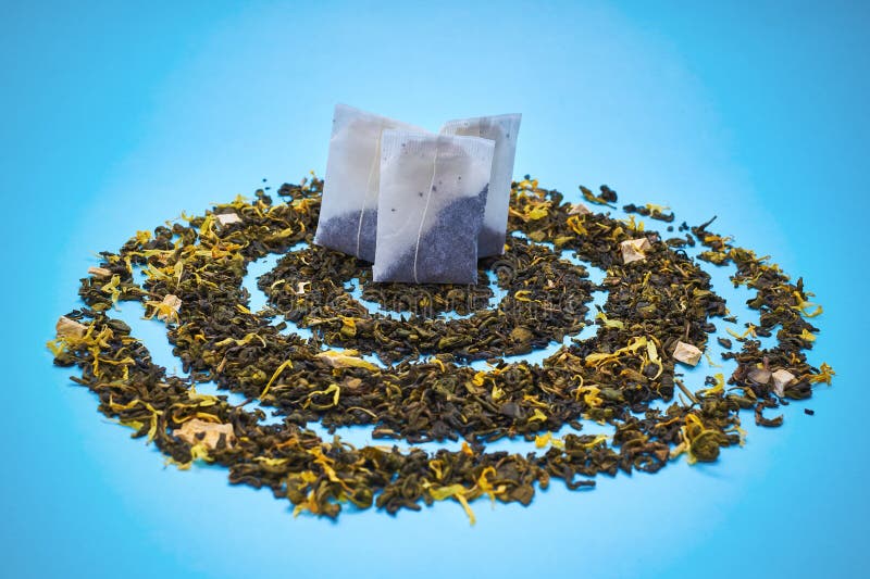 Tea Bags with Scattered Dry Tea Stock Image - Image of ceylon, english ...