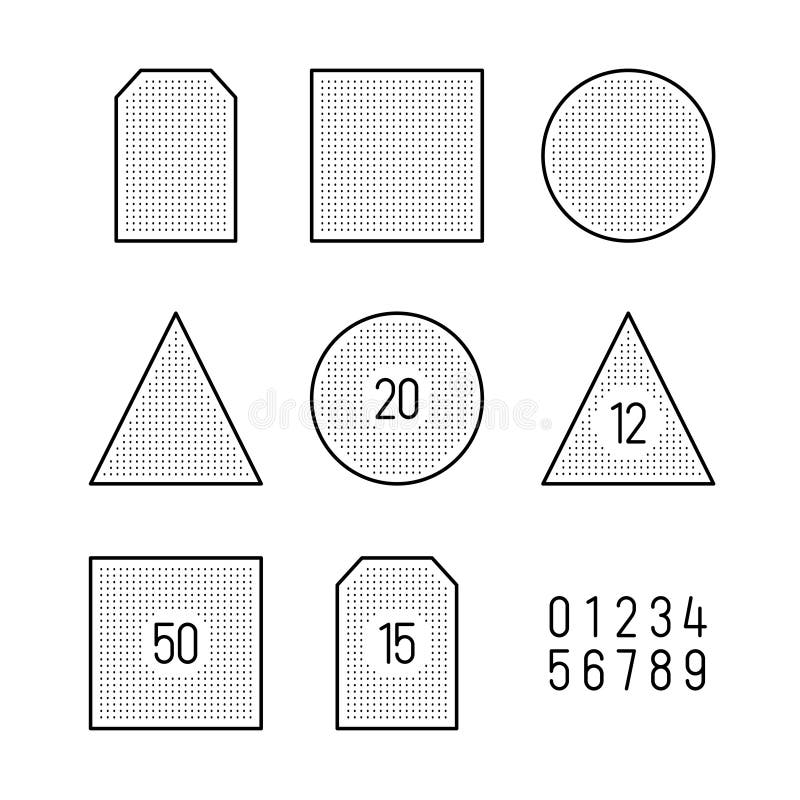 Adjustable templates with numbers