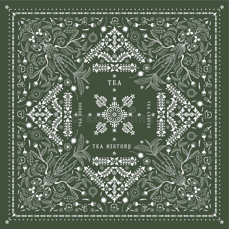 Tea Bandanna Print, Paisley Seamless Pattern Stock Vector ...