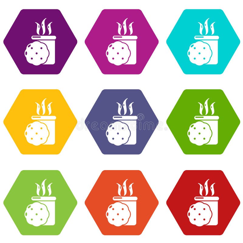 Tea and Biscuit Icons Set 9 Stock Illustration - Illustration of sign ...