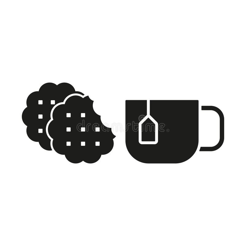 Tea and Biscuit Set Food Icon Vector Basic Design Stock Vector ...