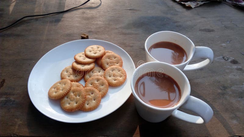 Tea with biscuits on table stock image. Image of breakfast - 151719461