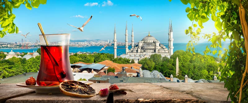 Turkish tea in Istanbul stock image. Image of asia, sultanahmet - 248833083