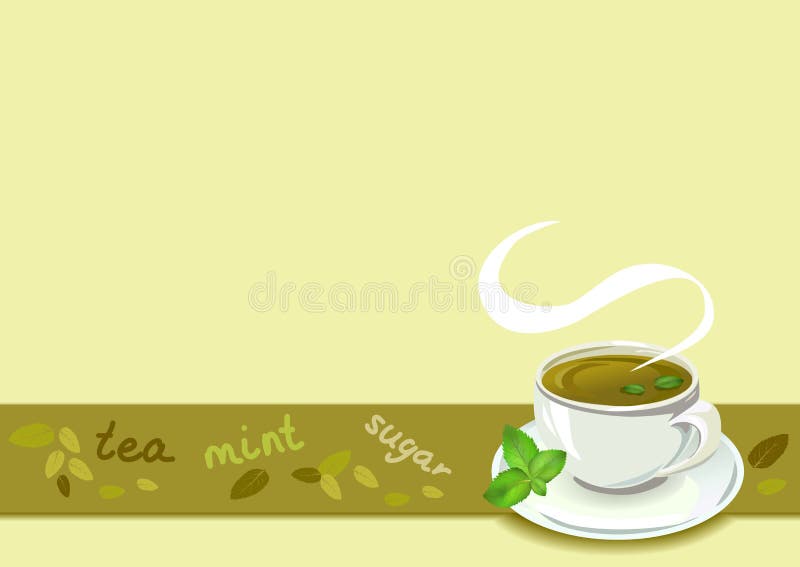 Tea border with cup of tea stock vector. Illustration of food - 35289505