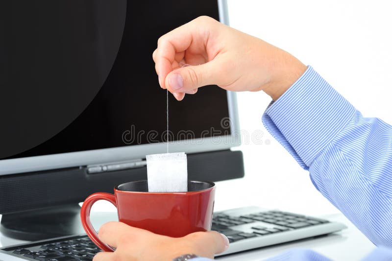 Tea break stock photo. Image of coffee, display, monitor - 15025618