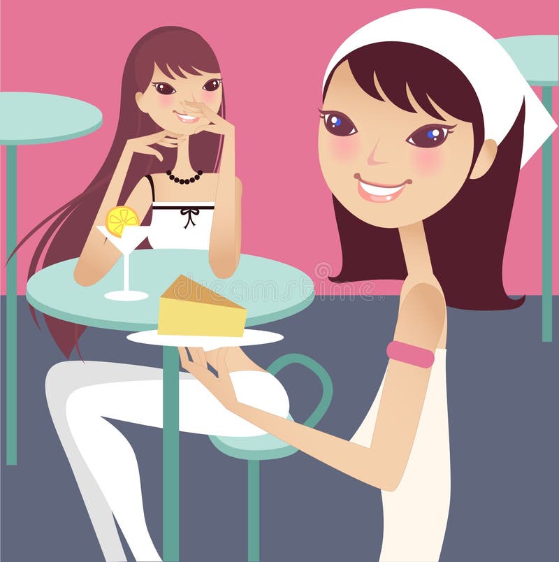 Tea break stock vector. Illustration of coffee, girl, friends - 3005888