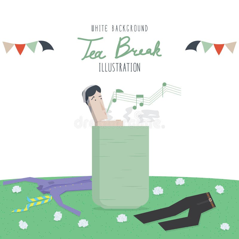 Tea Break and Employees Relax (White Background) Stock Vector ...