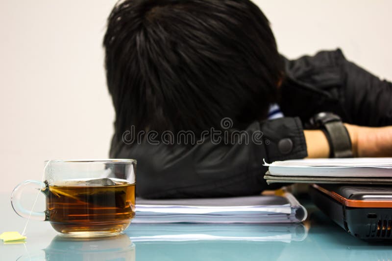 Tea break office stock image. Image of breakfast, brown - 32021763