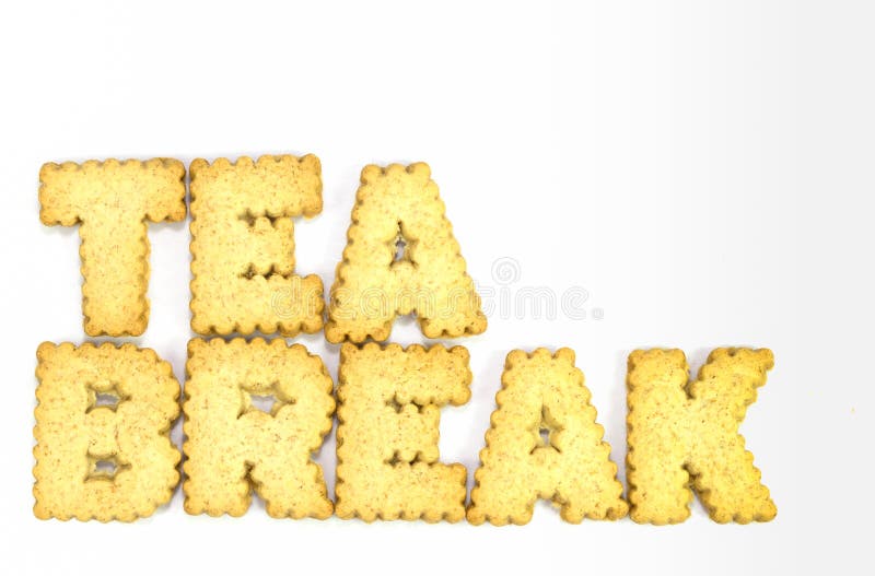Tea Break stock photo. Image of message, snack, alphabets - 47094764