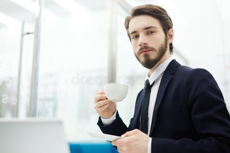 Tea break stock image. Image of broker, employee, confident - 94970751
