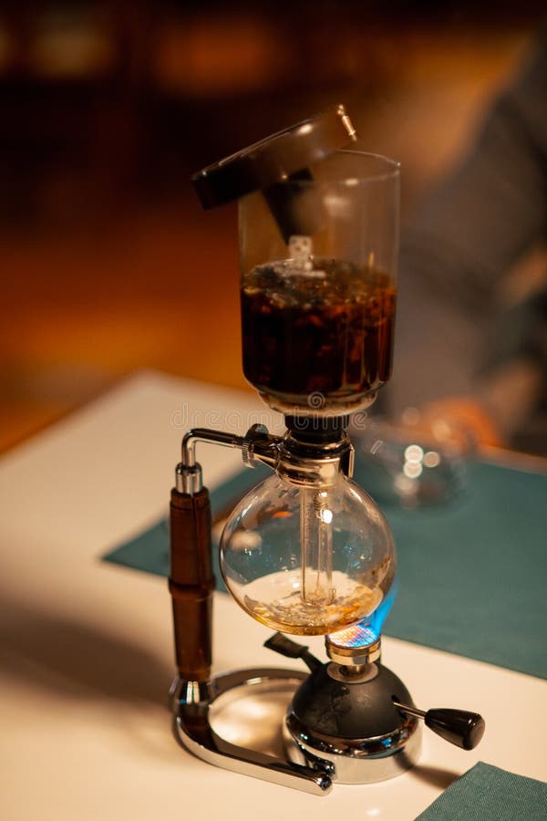 Tea is Brewed in a Tea Siphon in a Restaurant. Stock Photo - Image of ...