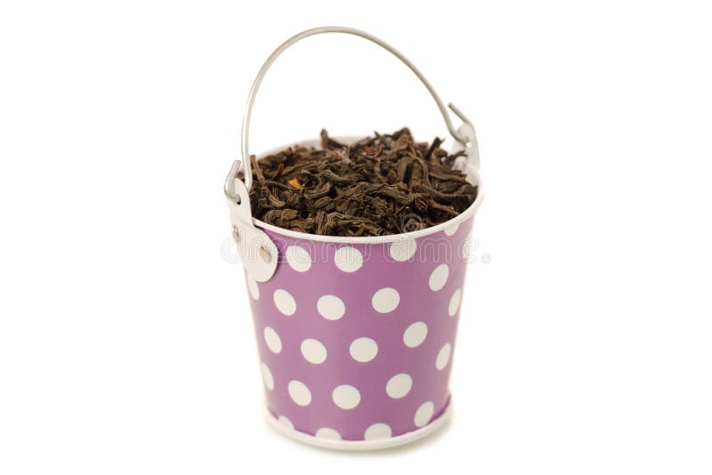 Tea in a bucket stock image. Image of leaf, metallic - 107093971