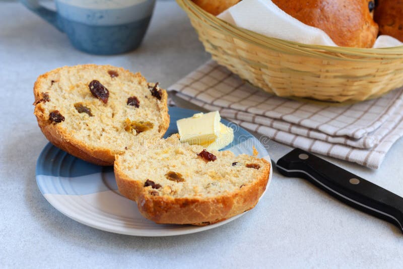 Tea cakes raisin buns stock photo. Image of dessert - 247333104