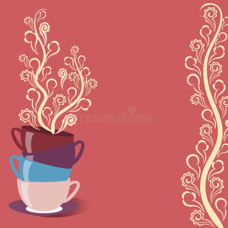 Tea Menu Card stock vector. Illustration of decorative - 20460742