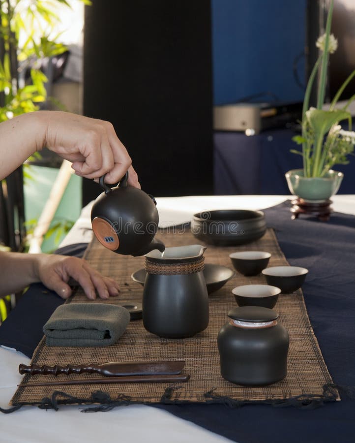 Tea ceremony stock photo. Image of bowl, teacloth, saucer - 15821584