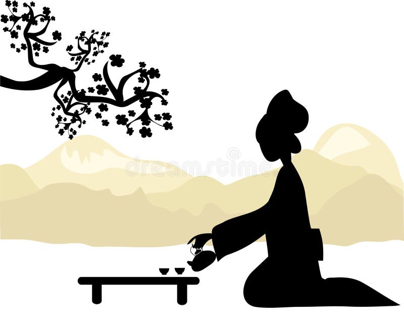 Tea ceremony stock vector. Illustration of calmness, interior - 16805357