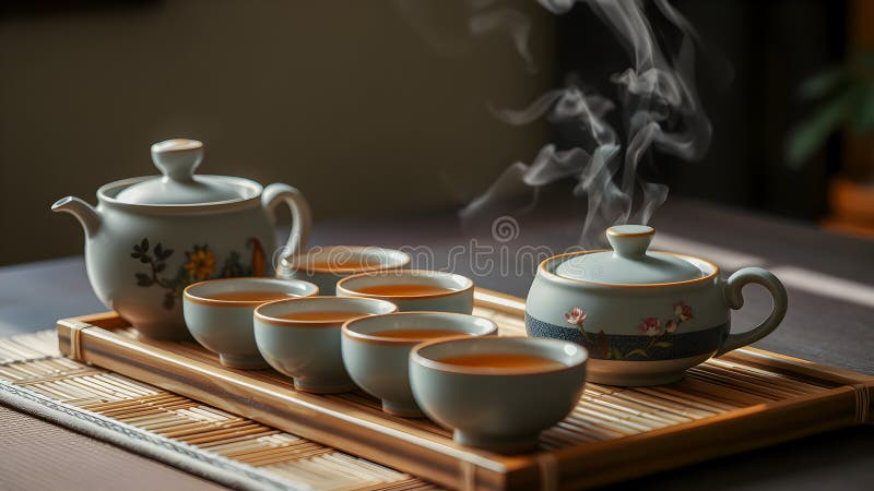 Tea Ceremony in China, Close Up of Teapot and Cups Stock Photo - Image ...