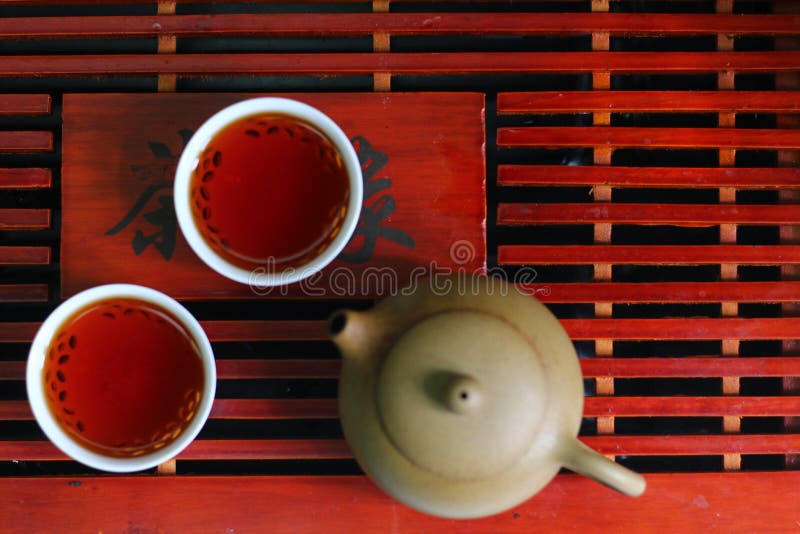 Tea Ceremony Concept with Puer or Pu Erh. Chinese Tea Table Ceremony ...