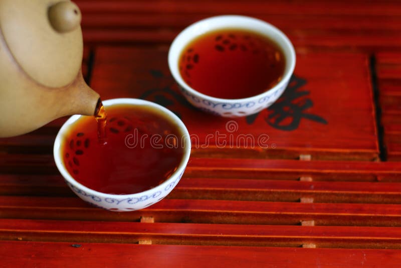 Tea Ceremony Concept with Puer or Pu Erh. Chinese Tea Table Ceremony ...