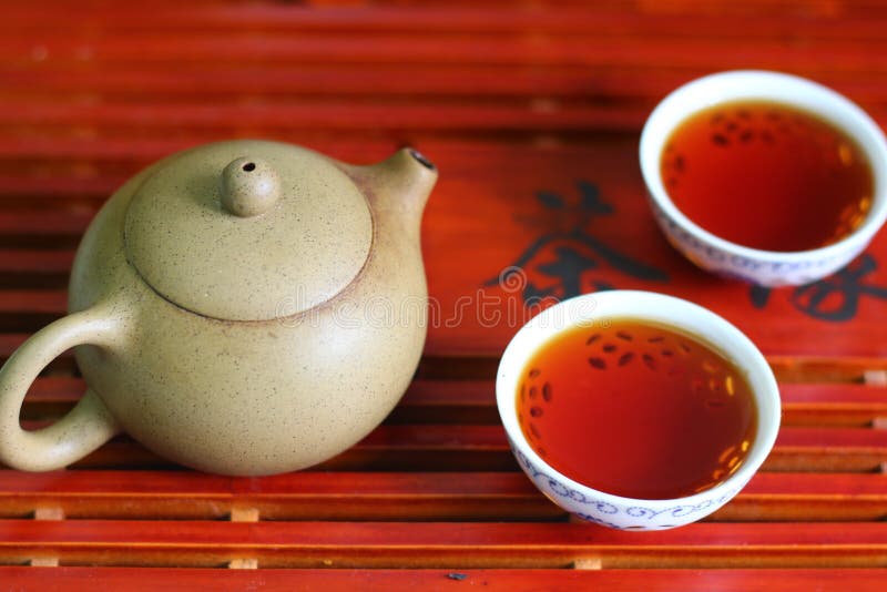 Tea Ceremony Concept with Puer or Pu Erh. Chinese Tea Table Ceremony ...