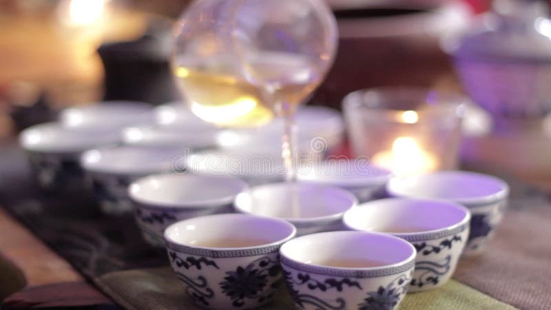 Tea Ceremony Performance at Chinese Room Interior Stock Footage - Video ...