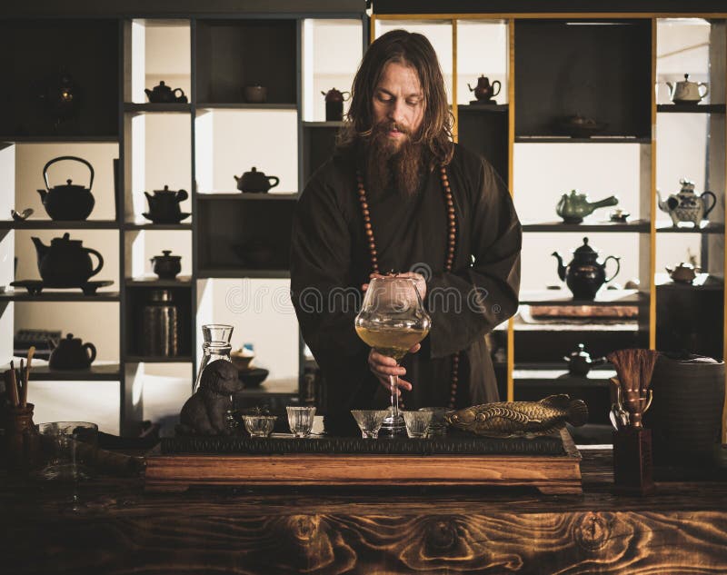 Tea Ceremony is Performed by Tea Master Stock Image - Image of adult ...