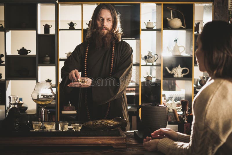 Tea Ceremony is Performed by Tea Master Stock Photo - Image of buddhism ...