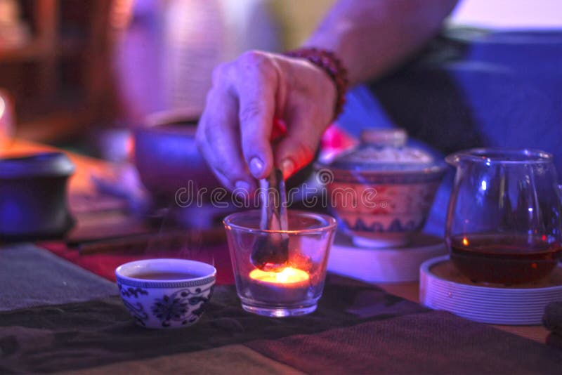 Tea ceremony in the Temple stock image. Image of ancient - 118312265