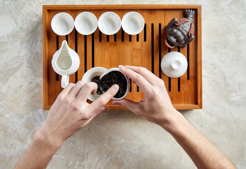 Overhead View of Tea Ceremony Stock Photo - Image of angle, food: 122417324