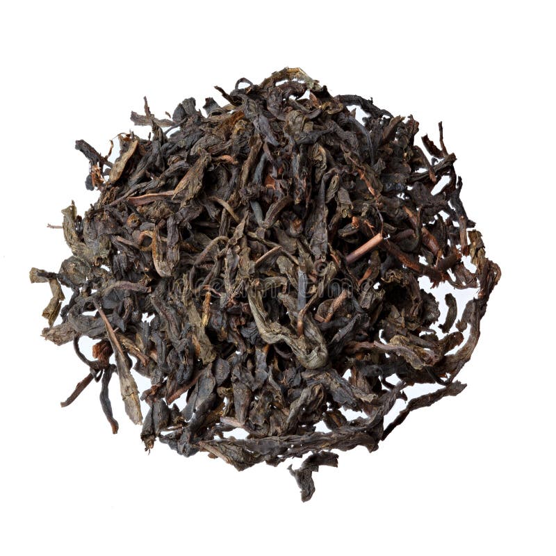 Tea Cha Hai. Black Tea Close-up, Isolated on White. Stock Image - Image ...