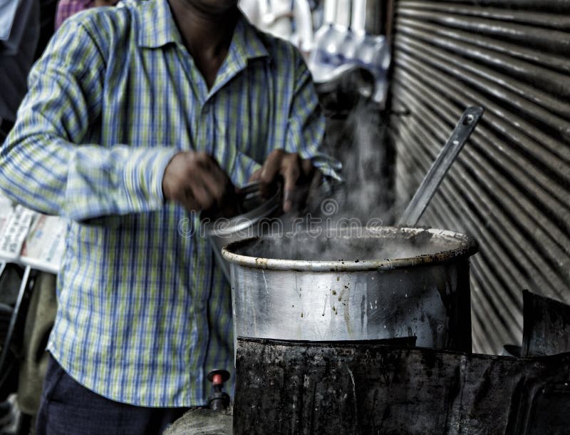 Tea or Chai Making in Chandni Chowk Editorial Stock Image - Image of ...