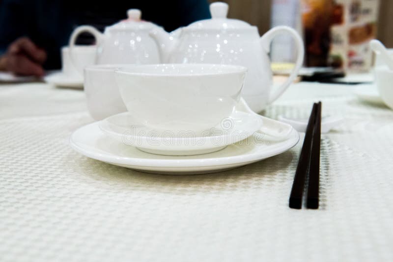 Tea at Chinese diner stock image. Image of tools, setting - 71563269