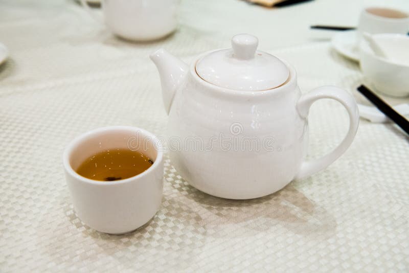 Tea at Chinese diner stock image. Image of hong, white - 71563735