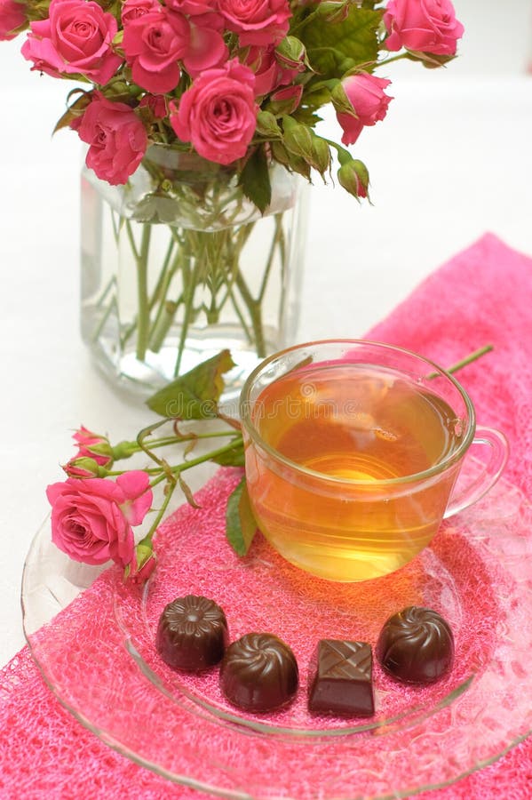 Fruit Tea with Rose Hips and Rose Flowers Stock Image - Image of flower ...